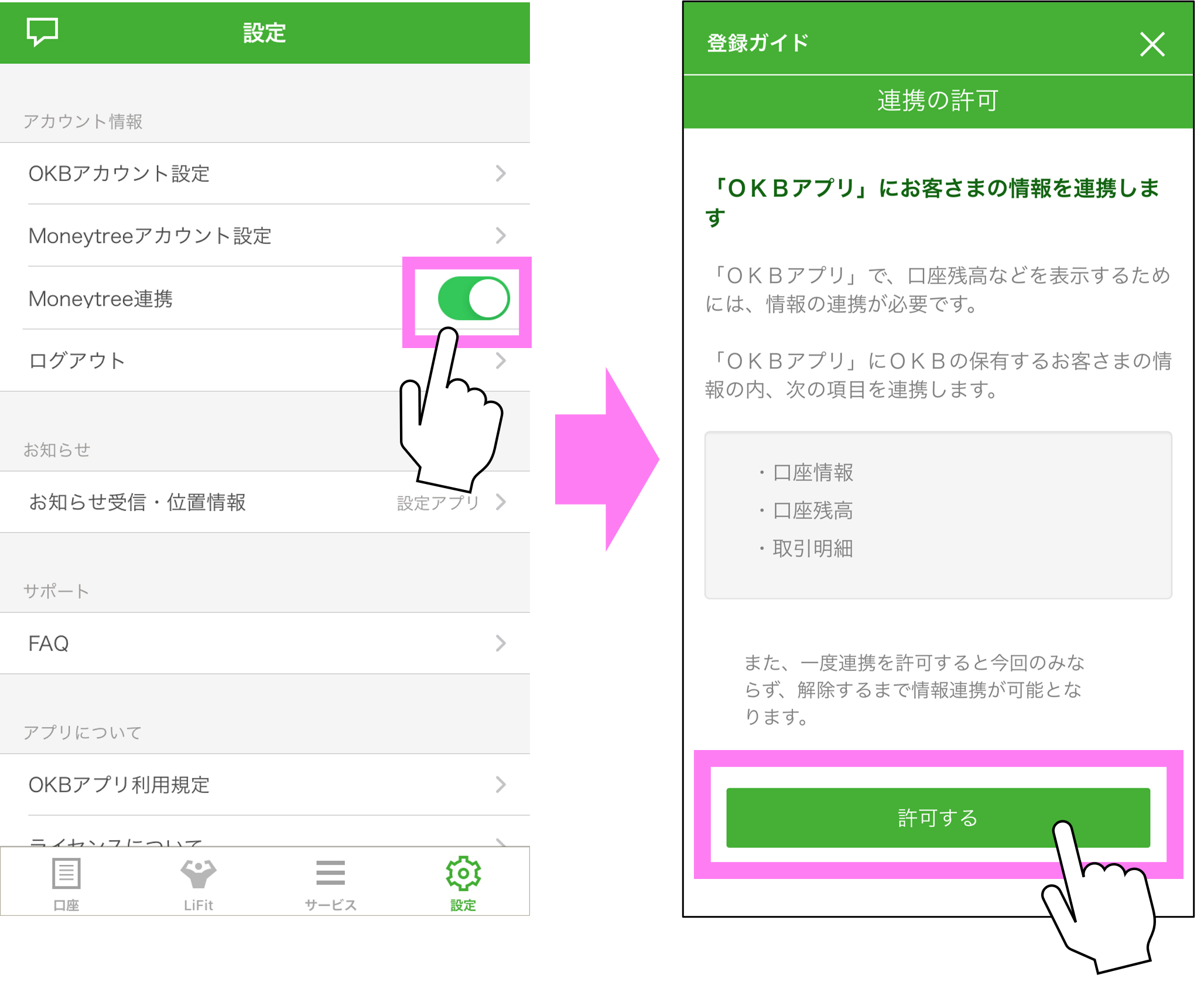 Moneytreeアカウントと連携しないでOKBアプリを利用することはできますか？｜大垣共立銀行